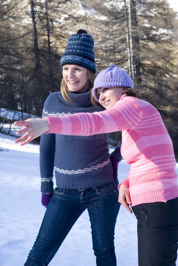 Winter scene stock image. Image of activities, girl, female - 17911869