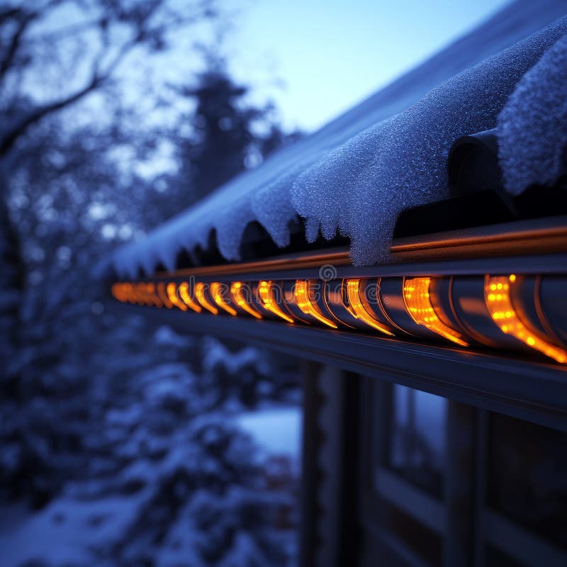 Winter Scene with Gutter Heating System and Temperature Zones ...