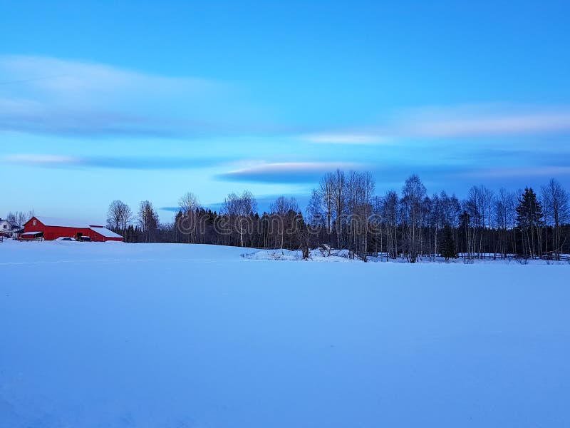 Winter Scene in Hedmark County Norway Stock Photo - Image of blue ...