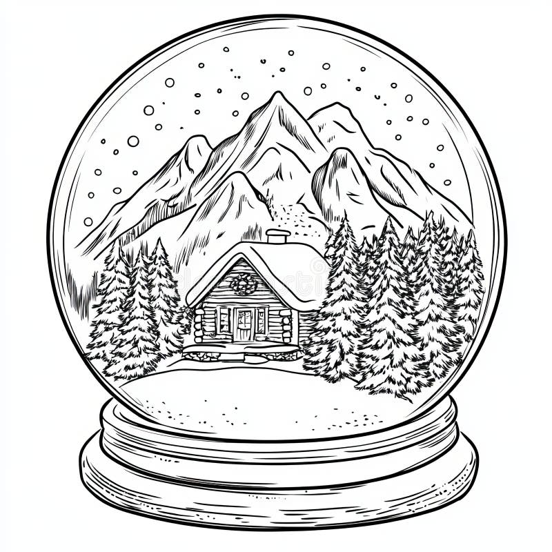Snow Globe Coloring Book Stock Photos - Free & Royalty-Free Stock ...