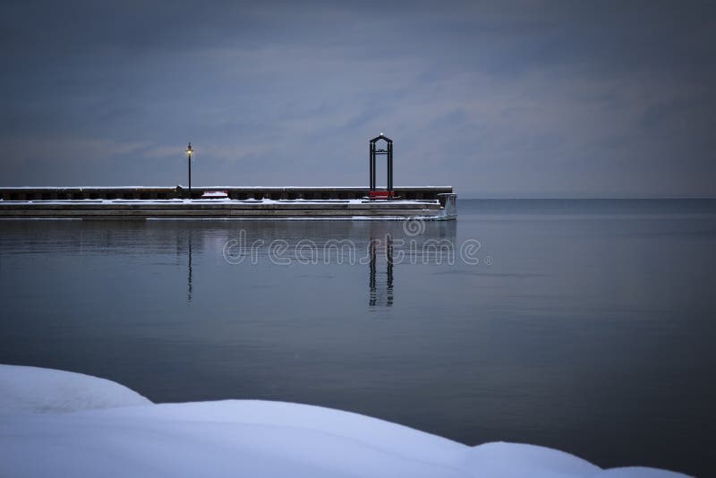 Winter Scene of the Marina Dock at Cold Lake, Alberta Stock Photo ...