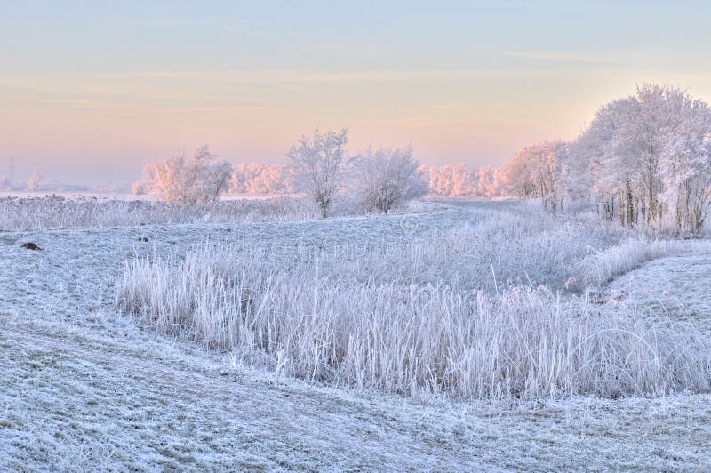 Beautiful Winter Scene in the Netherlands Stock Photo - Image of ...