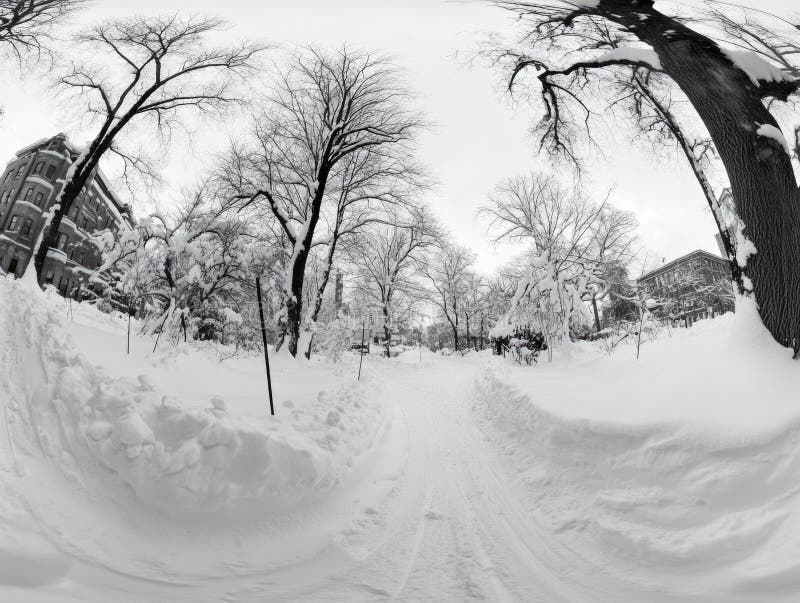 Snowy Walkway stock image. Image of storm, snow, heavy - 361123895