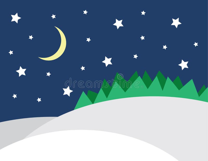 Winter Scene Stars stock vector. Illustration of season - 47058308