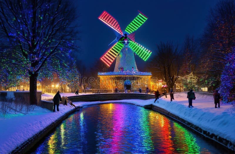 Winter Scene with Vibrant Colors at 25-11-2024 Stock Illustration ...