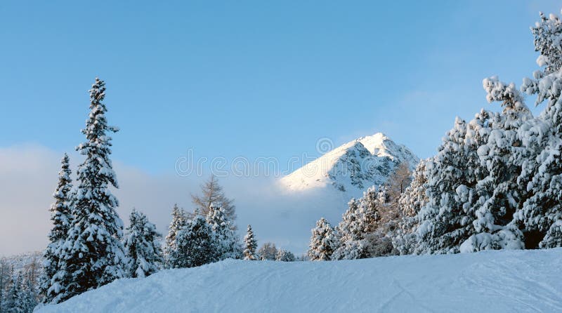 Winter scenein mountains stock image. Image of beautiful - 28980659