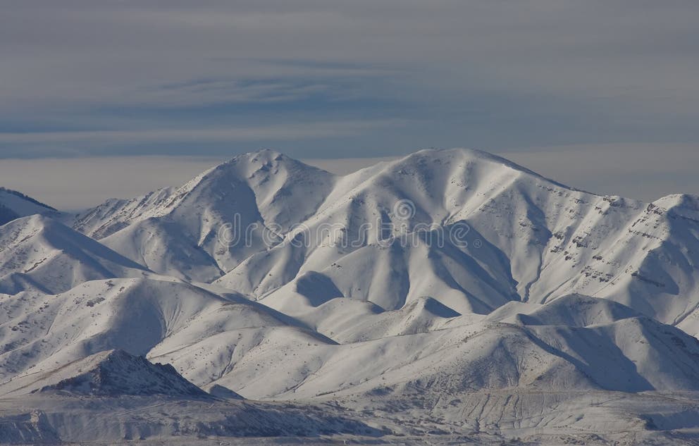Winter Scenery in the Oquirrh Mountains Stock Photo - Image of ...