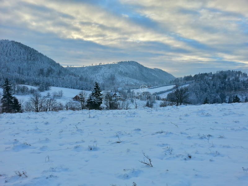 Winter scenery stock image. Image of cold, view, blue - 48951927