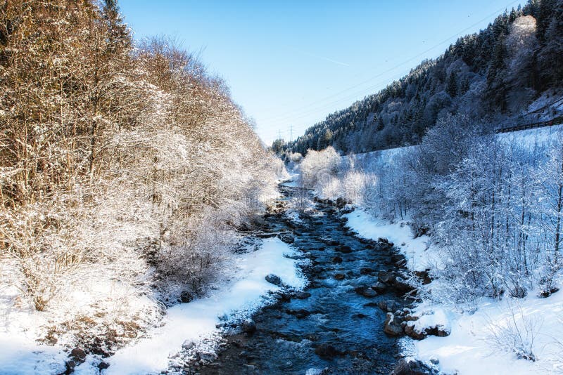 Winter Scenes River in Austria Stock Photo - Image of beauty, austria ...