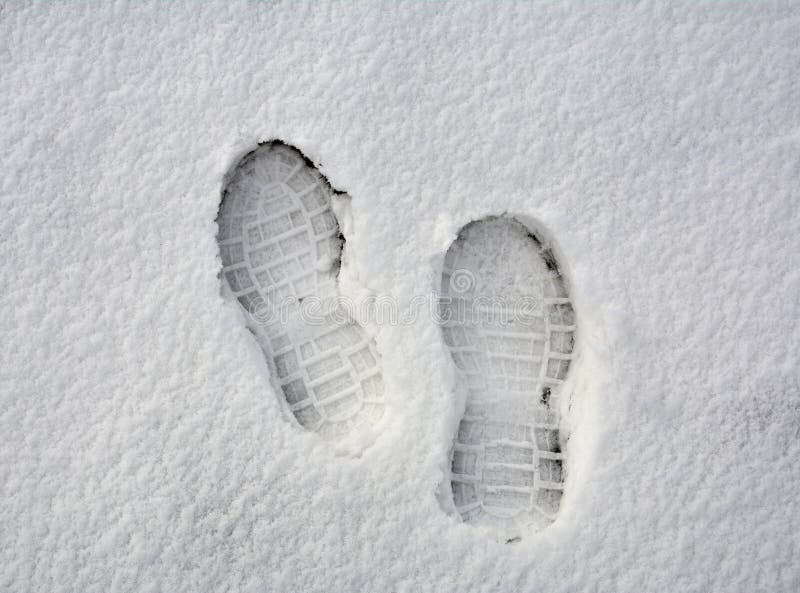 Winter Scenic. Trace of Boot in the Snow Stock Photo - Image of forward ...