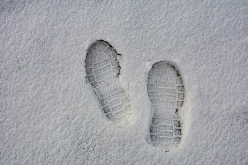 Winter Scenic. Trace of Boot in the Snow Stock Image - Image of nature ...