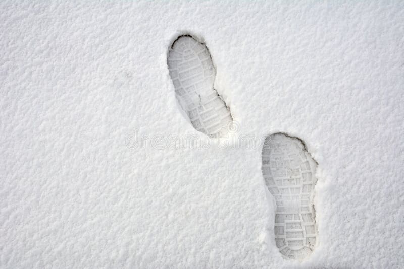 Winter Scenic. Trace of Boot in the Snow Stock Photo - Image of foot ...