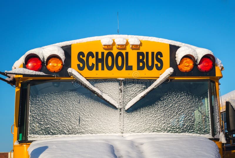 Winter School Bus stock image. Image of education, schoolbus - 6248661