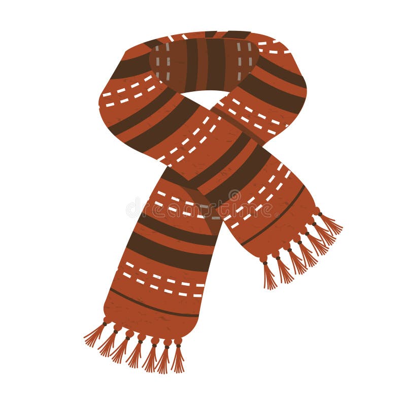 Winter Scraf with Dot Line Pattern Cartoon Illustration Stock Vector ...