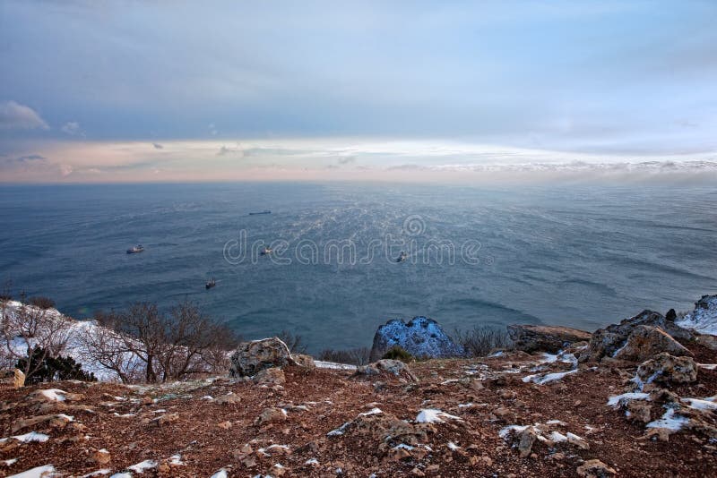 Winter sea stock image. Image of snow, loneliness, majestic - 12866489