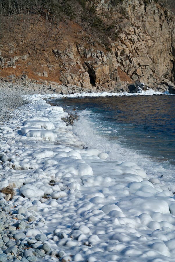 Winter on sea 7 stock image. Image of scene, boulder - 23069397