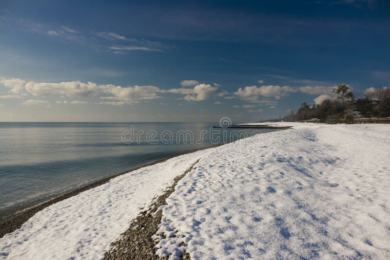 Winter sea stock image. Image of frozen, clouds, scene - 7702587