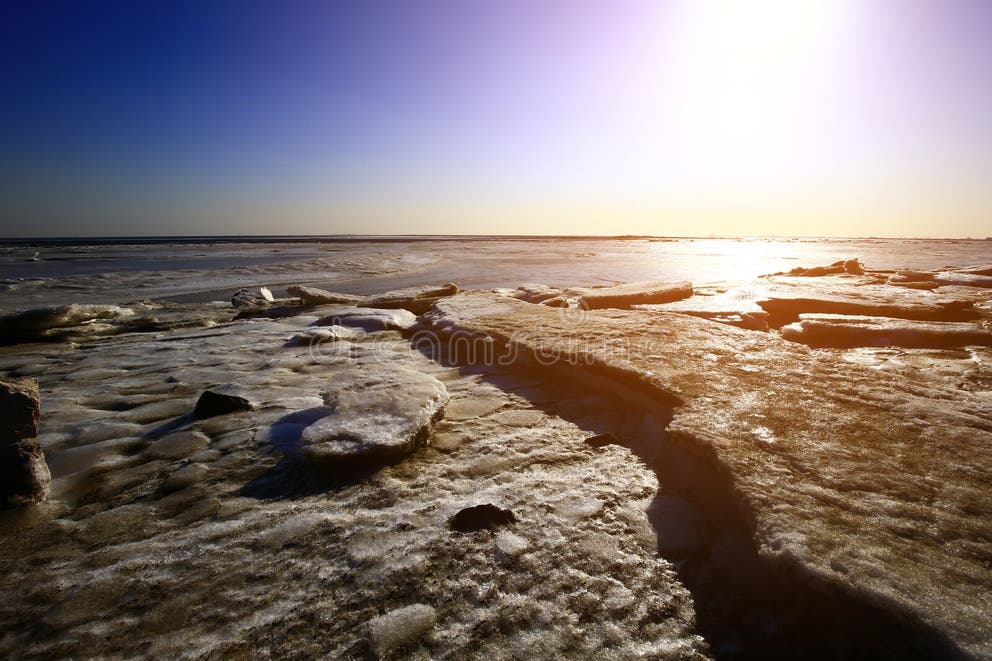 The winter sea ice stock photo. Image of climate, morning - 353852764