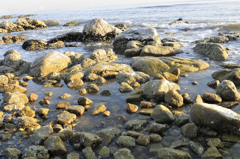 The Winter Sea Ice and Pebbles Stock Photo - Image of north, white ...