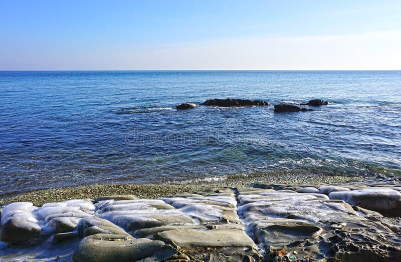 Winter sea stock image. Image of climate, light, clear - 63720667