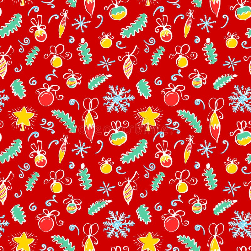 Winter Seamless Pattern with Abstract Swirl Elements, Holly Stock ...