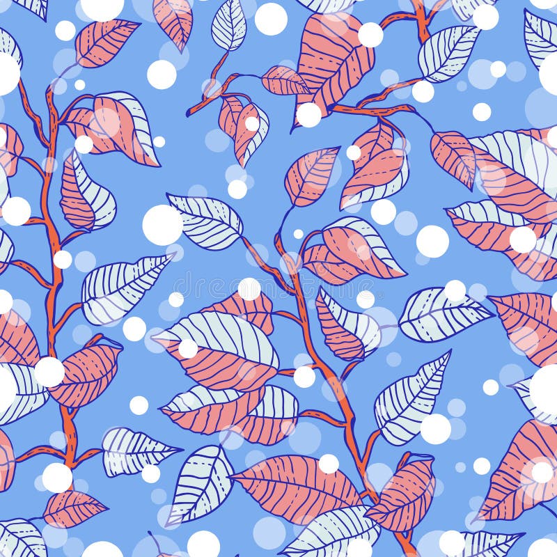 Winter Seamless Pattern with Branches Stock Vector - Illustration of ...