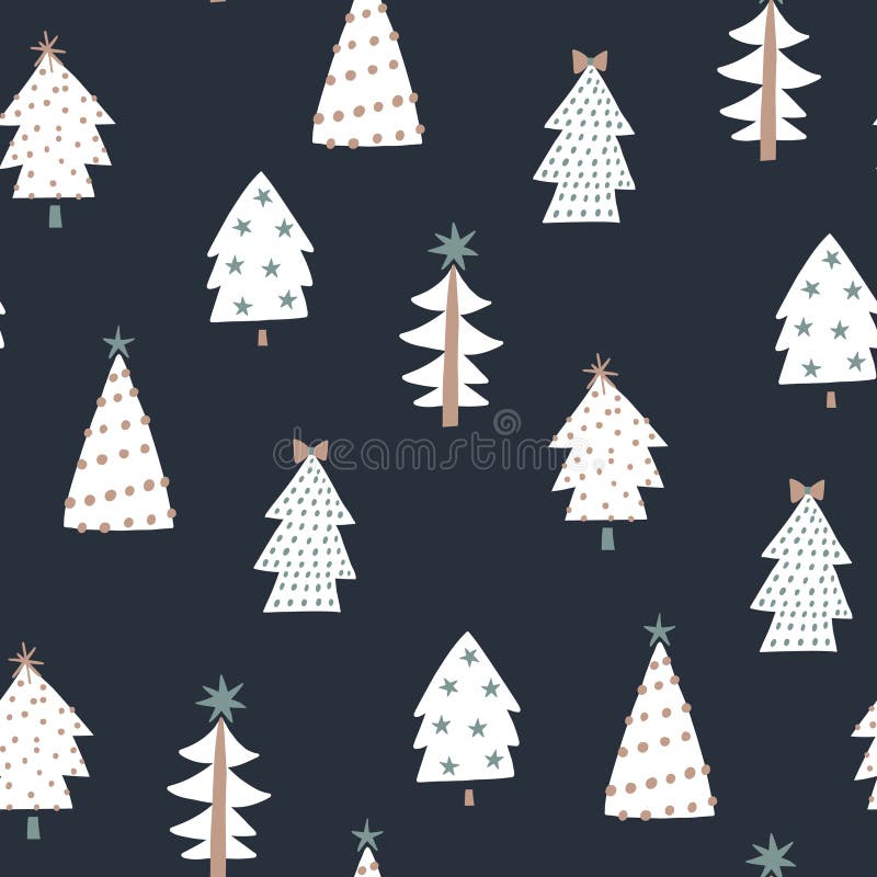 Winter Seamless Pattern with Christmas Tree. Holiday Festive Creative ...