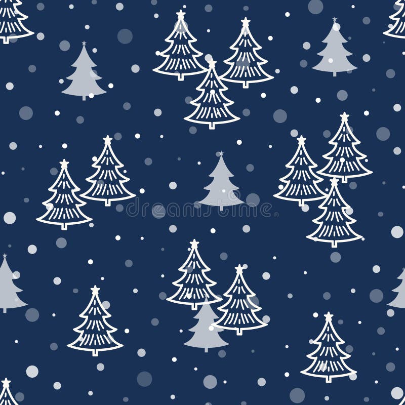 Winter Seamless Pattern of Fir Tree Design Stock Vector - Illustration ...