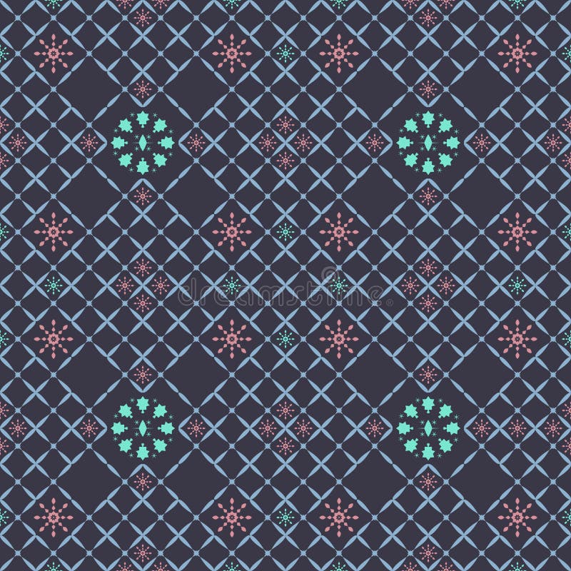 Winter Seamless Pattern in the Form of a Grid of Snowflakes Stock ...