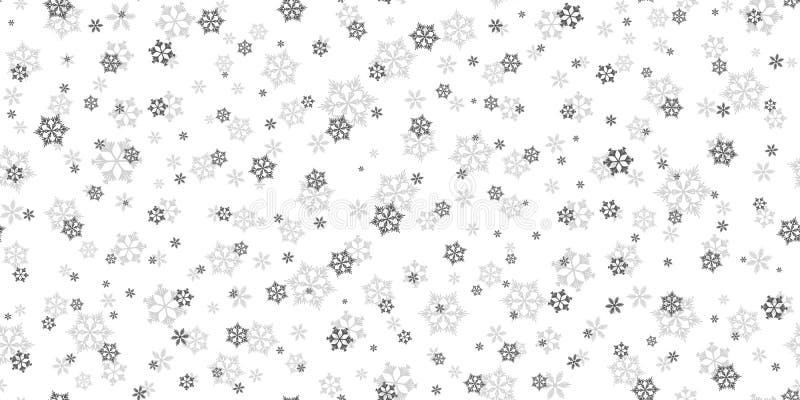 Winter Seamless Pattern with Grey Snowflakes on White Background ...