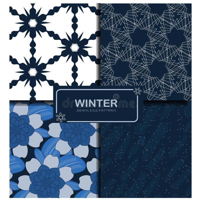 Winter Seamless Pattern Set Bold Geometric Pattern for Textile, Fabric ...