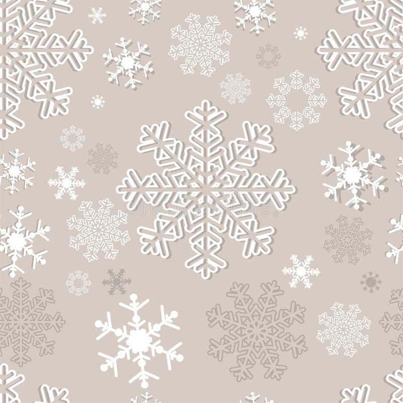 Winter Seamless Pattern with Snowflakes on Grey Stock Vector ...