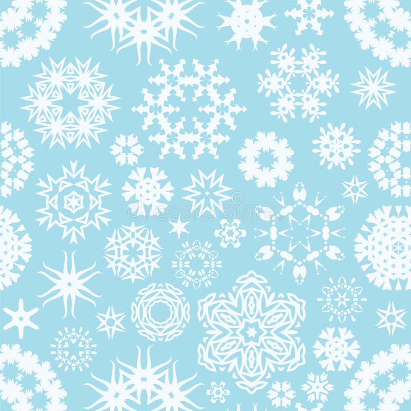 Vector Winter Seamless Snowflake Background Stock Vector - Illustration of decor, decorative ...