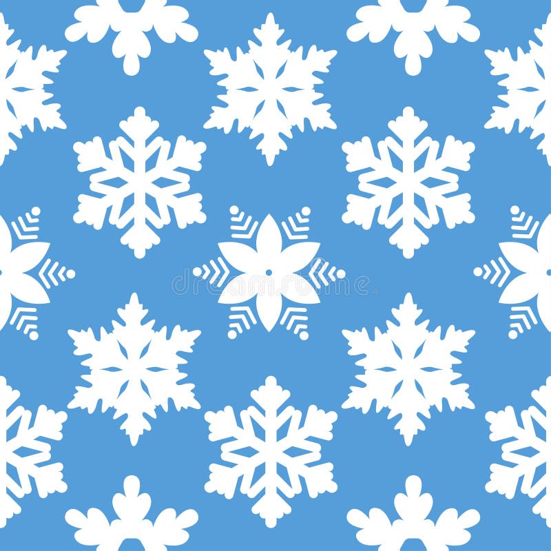 Winter Seamless Snowflake Pattern. Vector Snow Stock Vector ...