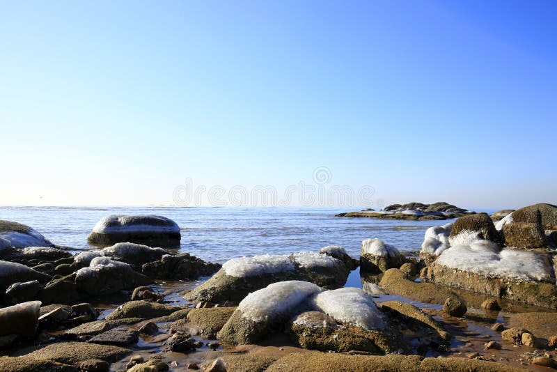 Winter seaside scenery stock photo. Image of beach, shoreline - 172196622
