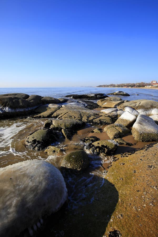 Winter seaside scenery stock photo. Image of destination - 172200488