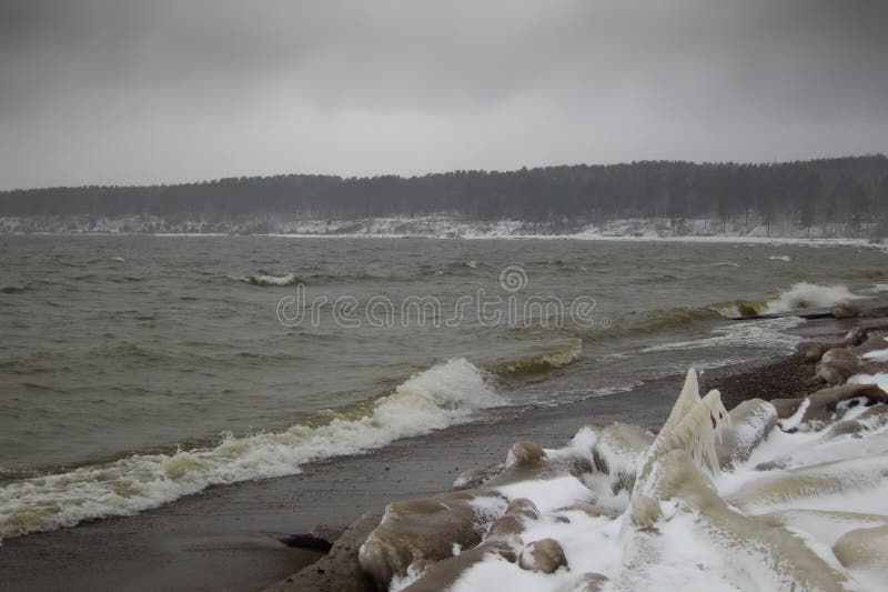 Winter SeaSide stock photo. Image of beach, frost, cloud - 46717868