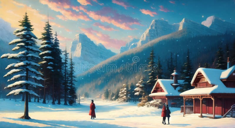 Winter Season is Back Nature Landscape Ai Generated Stock Illustration ...