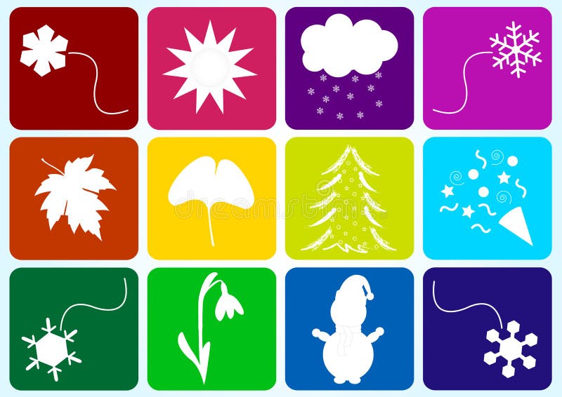 Winter season symbols stock vector. Illustration of beautiful - 47225887