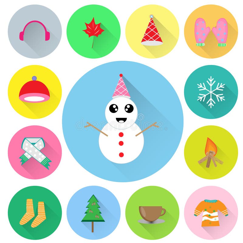 Winter season vector set stock vector. Illustration of cold - 41646722