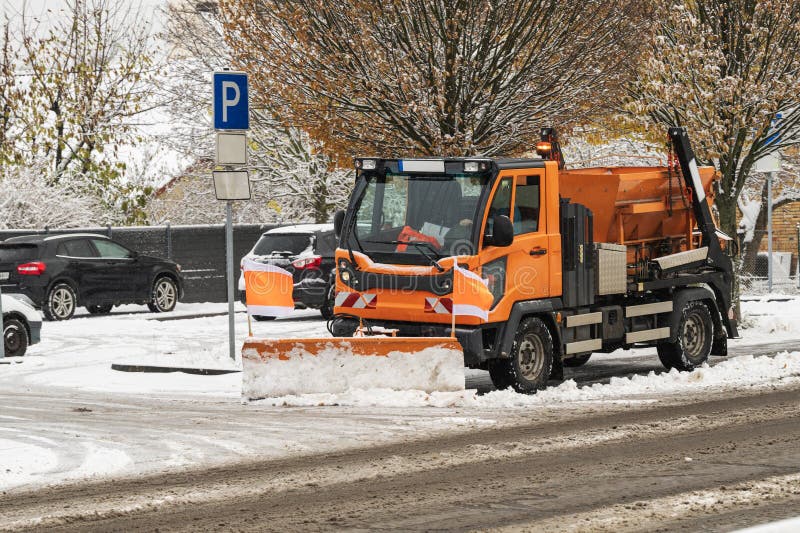 A winter service vehicle stock image. Image of snow - 298868261
