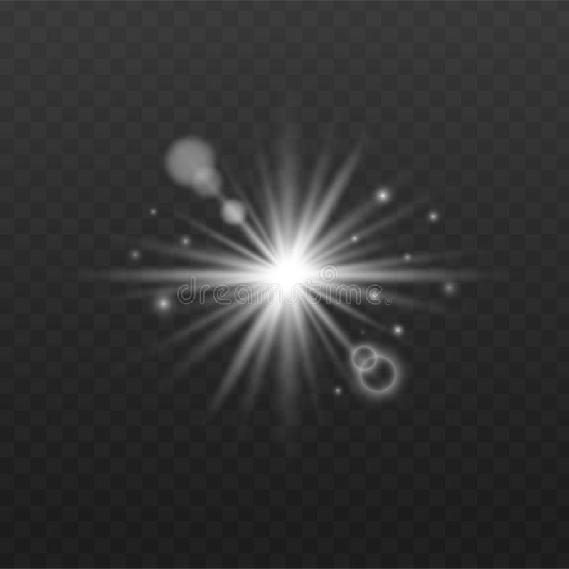 Bright White Light Burst with Sparkles on Transparent Background Stock ...