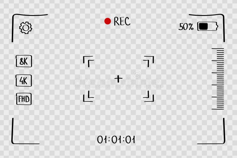 Camera Viewfinder Screen Interface with REC Stock Vector - Illustration ...