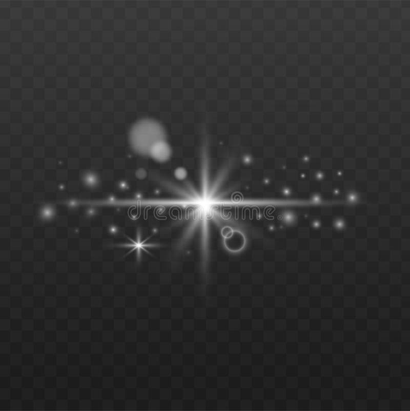 Bright White Light Burst with Sparkles on Transparent Background. Stock ...