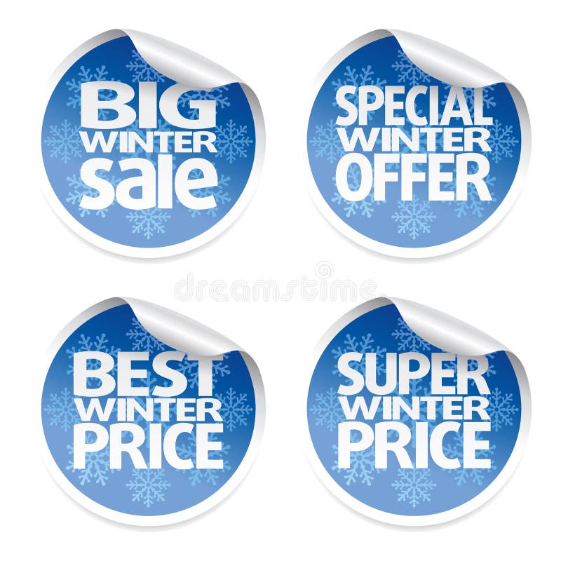 Winter set sale stickers stock vector. Illustration of discount - 46632151