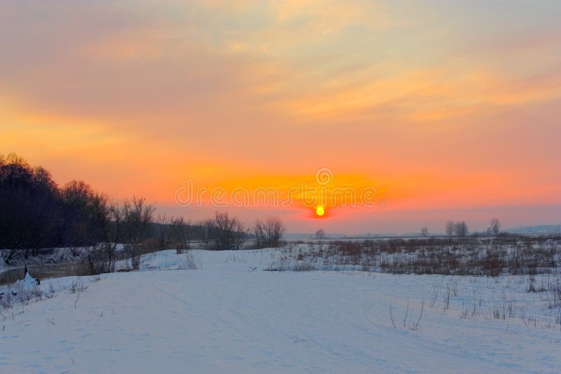 Winter setting stock image. Image of view, clouds, season - 12807775