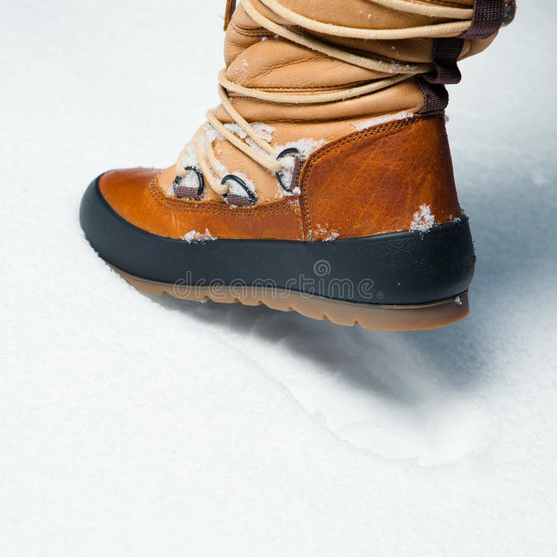 Winter shoe in snow stock image. Image of rough, footprint - 27228943