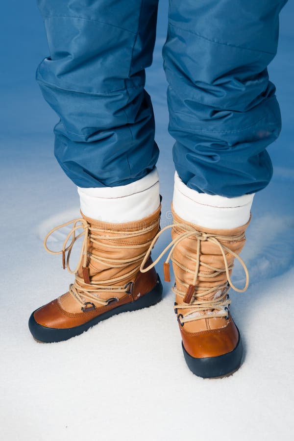 Winter shoes in snow stock image. Image of foot, hike - 27228971