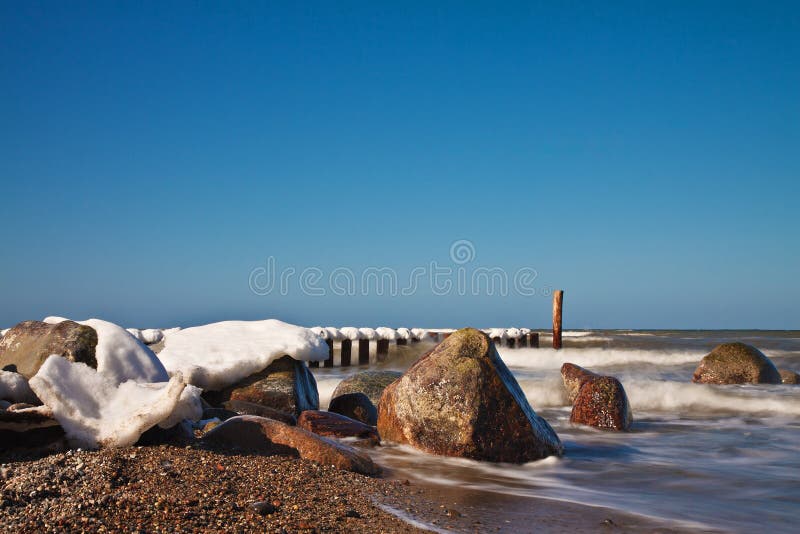 Winter on shore stock photo. Image of mecklenburg, pomerania - 22003910