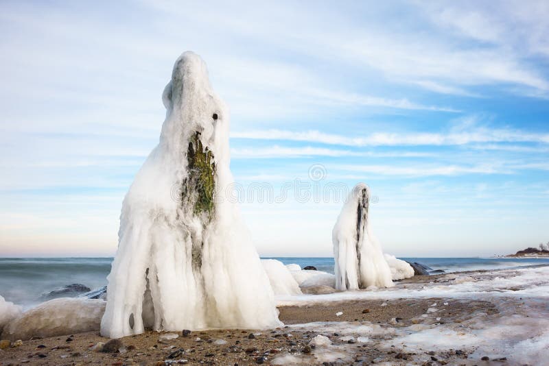 Winter on Shore of the Baltic Sea Stock Image - Image of idyllic ...